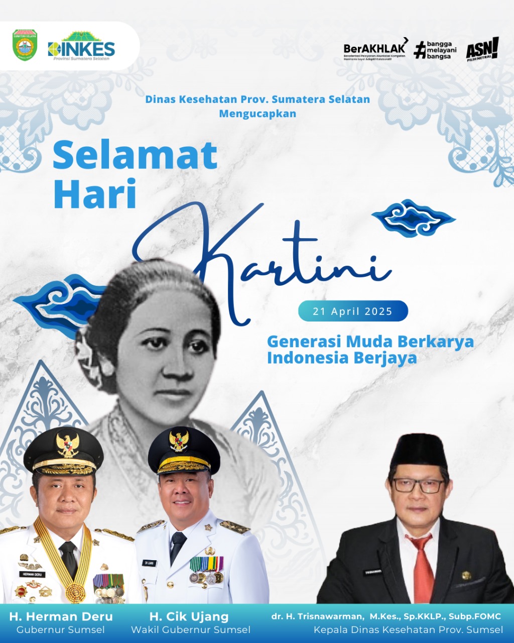 Keluarga Besar Dinas Kesehatan Provinsi Sumatera Selatan mengucapkan Selamat Memperingati Hari ...